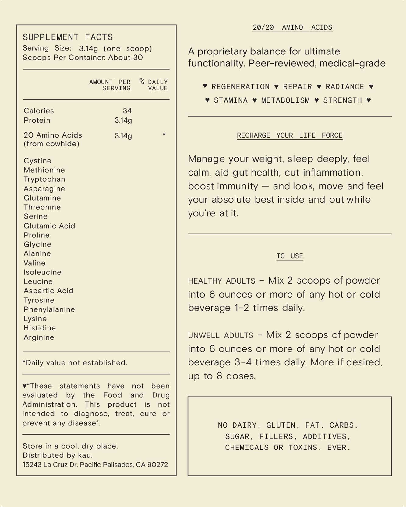 LIFE Amino Acid Powder | Effective Whole Health & Anti-Aging Supplement ...